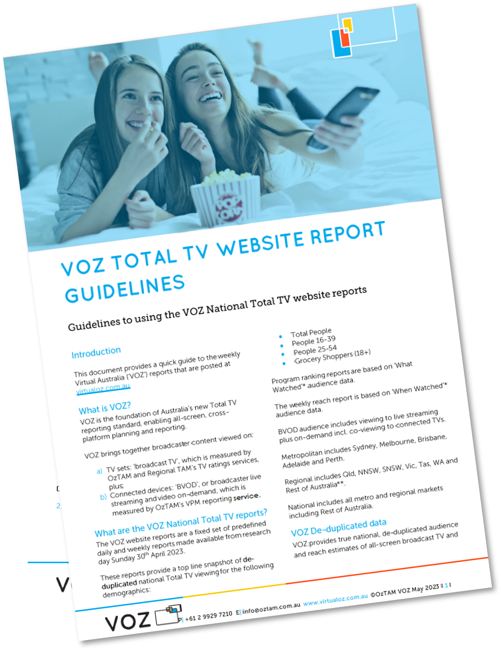 VOZ Total TV Website Report Guidelines - VOZ